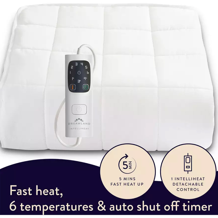 Dreamland, 16886, Single Electric Heated Mattress Protector Organic ...