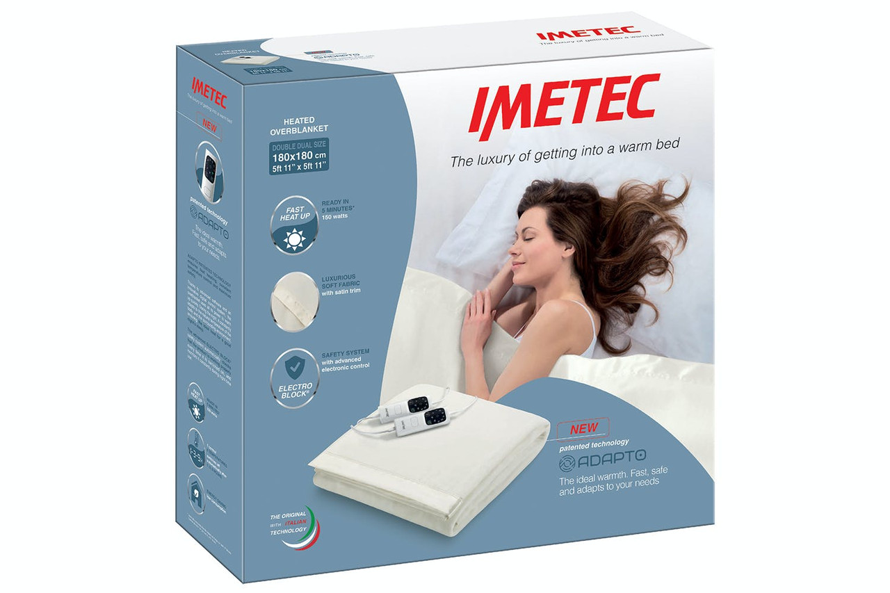 Imetec Double Dual Blanket - Adapto Comfort, White