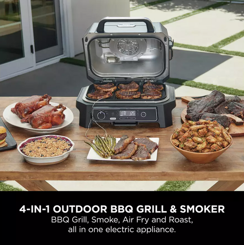 Ninja, OG850UK, Woodfire Pro XL Electric BBQ Grill & Smoker with Smart ...