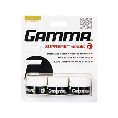 Gamma Overgrip Supreme Perforated 3-Pack White - BADStore Finland
