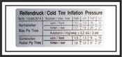 Tire Pressure Sticker