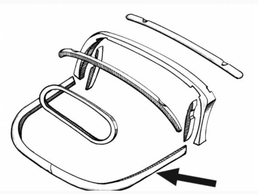 TACK STRIP, REAR AT BODY BASE 50-67