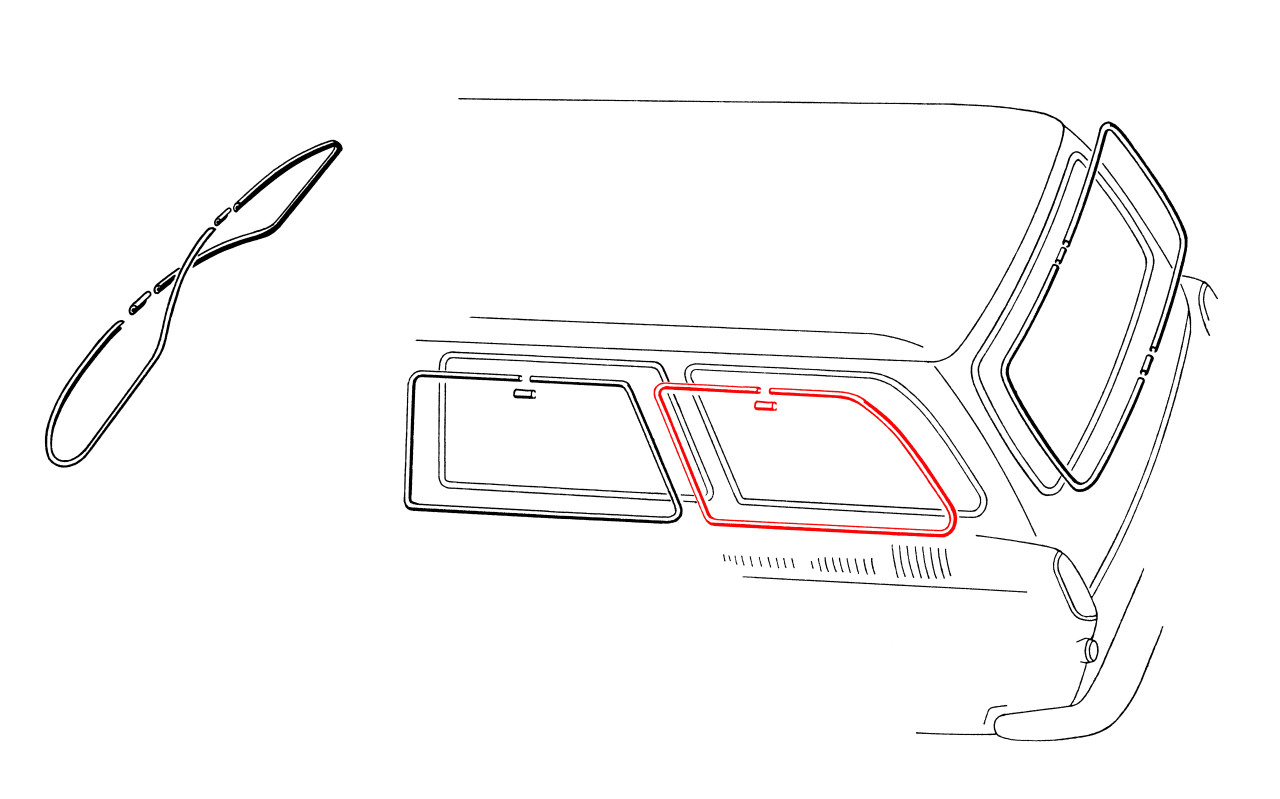 Window Trim - Squareback Left Rear Quarter