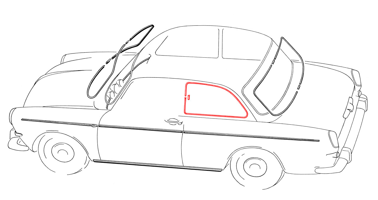 Window Trim - Notchback Left Rear Quarter