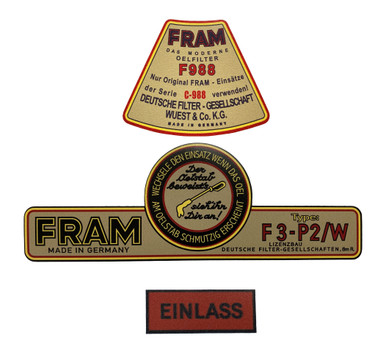 FRAM OIL FILTER DECAL SET