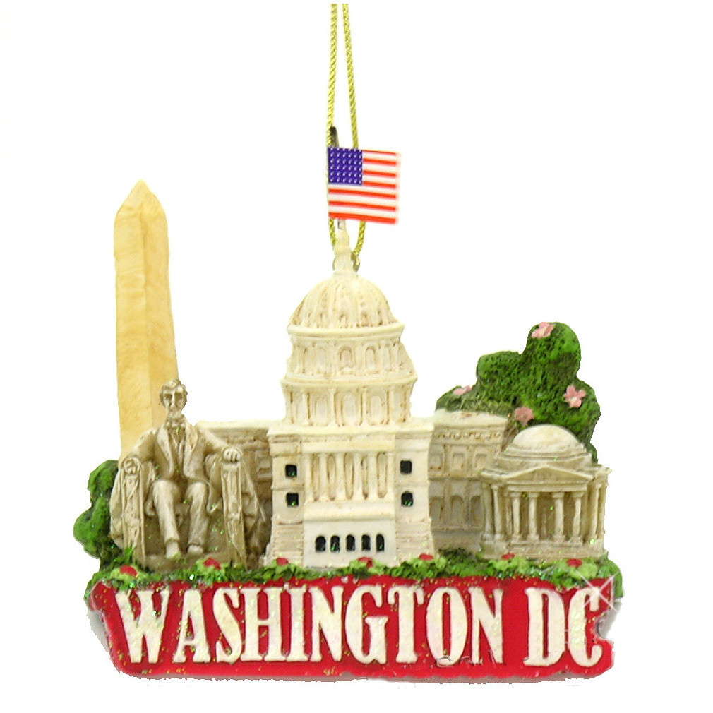 Washington DC Christmas Ornament with Landmarks