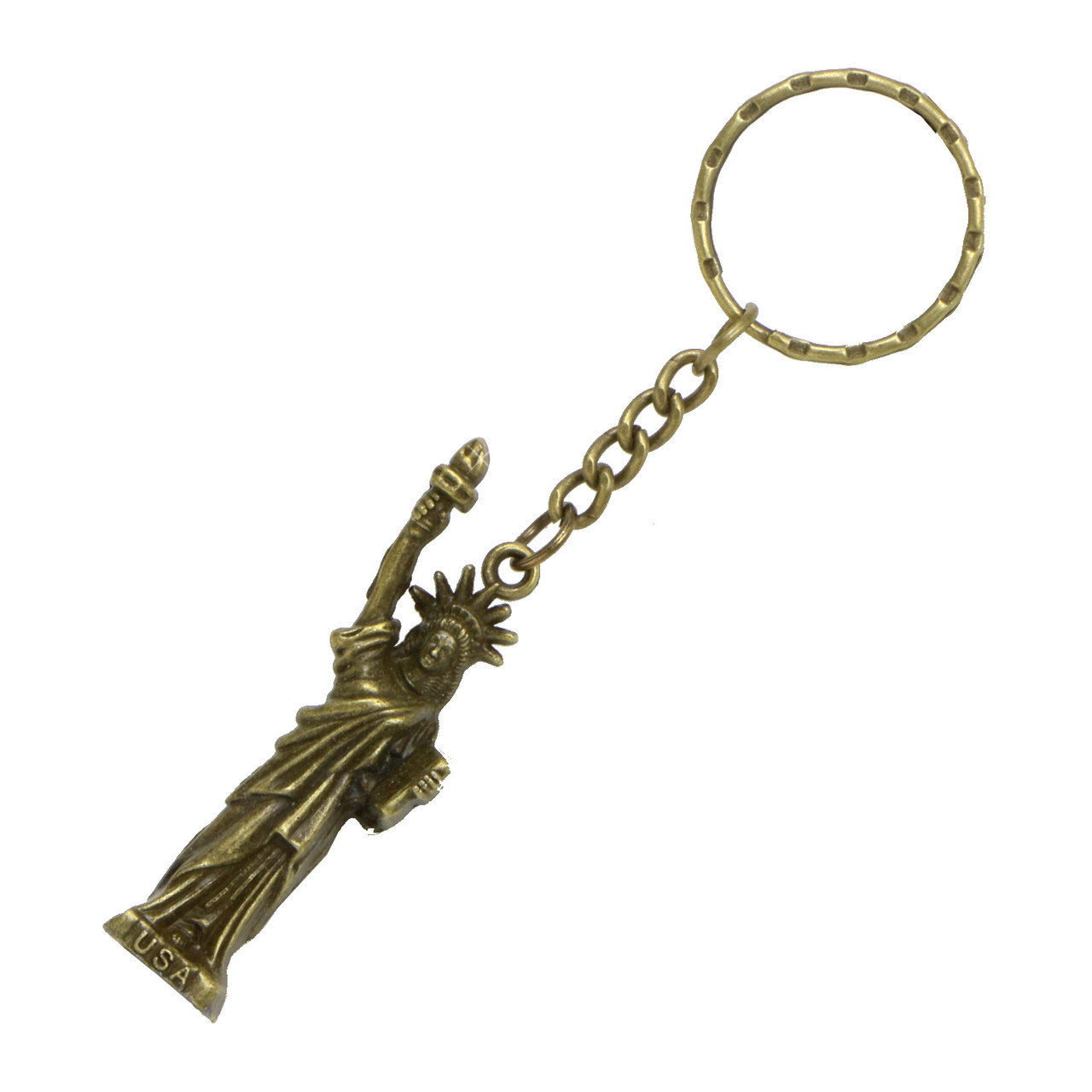 Bronze 3D Statue of Liberty Key Chain