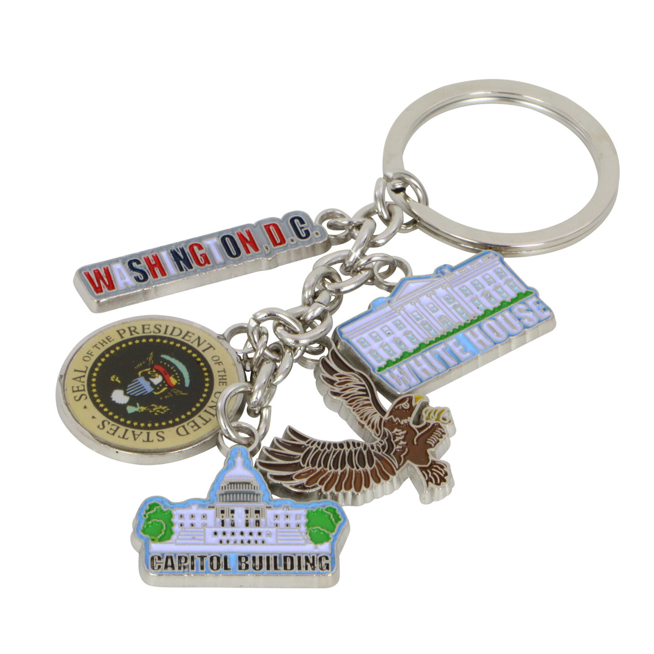 Metal Washington DC Key Chain 5 Charms