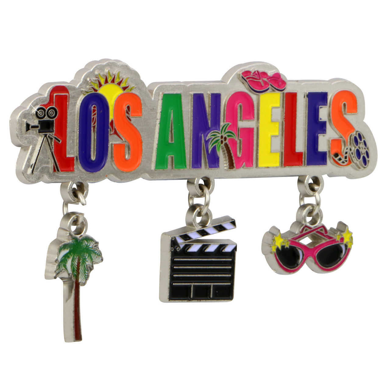Metal Los Angeles Magnet 3 Charms