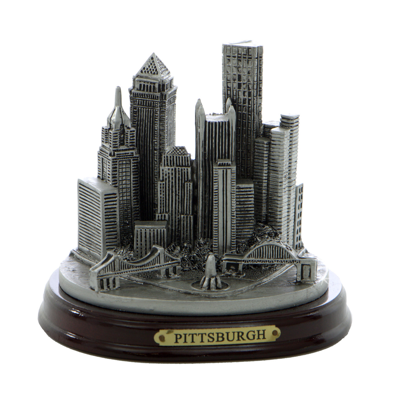 Silver Pittsburgh Skyline Model 3.5 Inches