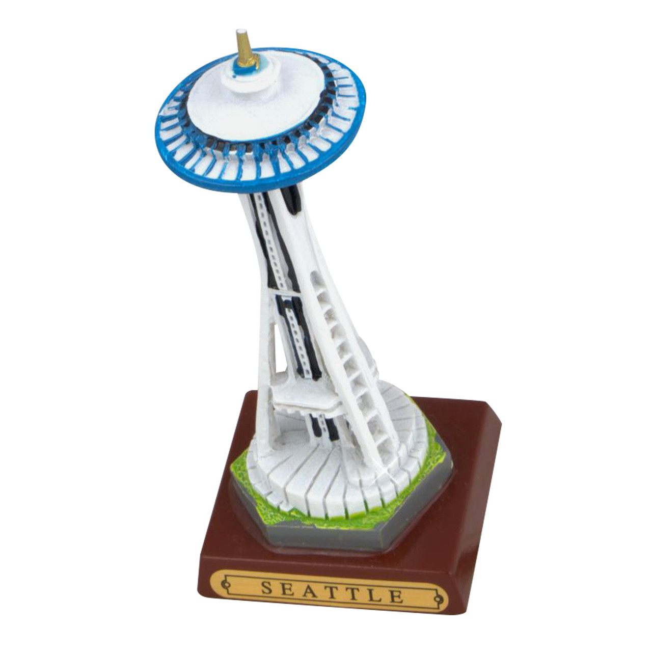 Seattle Space Needle Statue with Plaque 4.25in