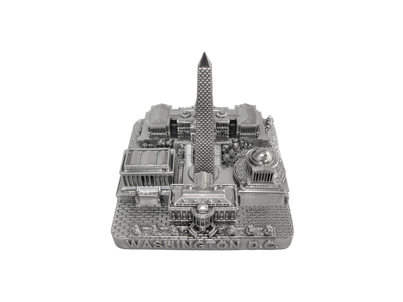 Washington DC Silver Skyline Landmark 3D Model 4 1/2 inches