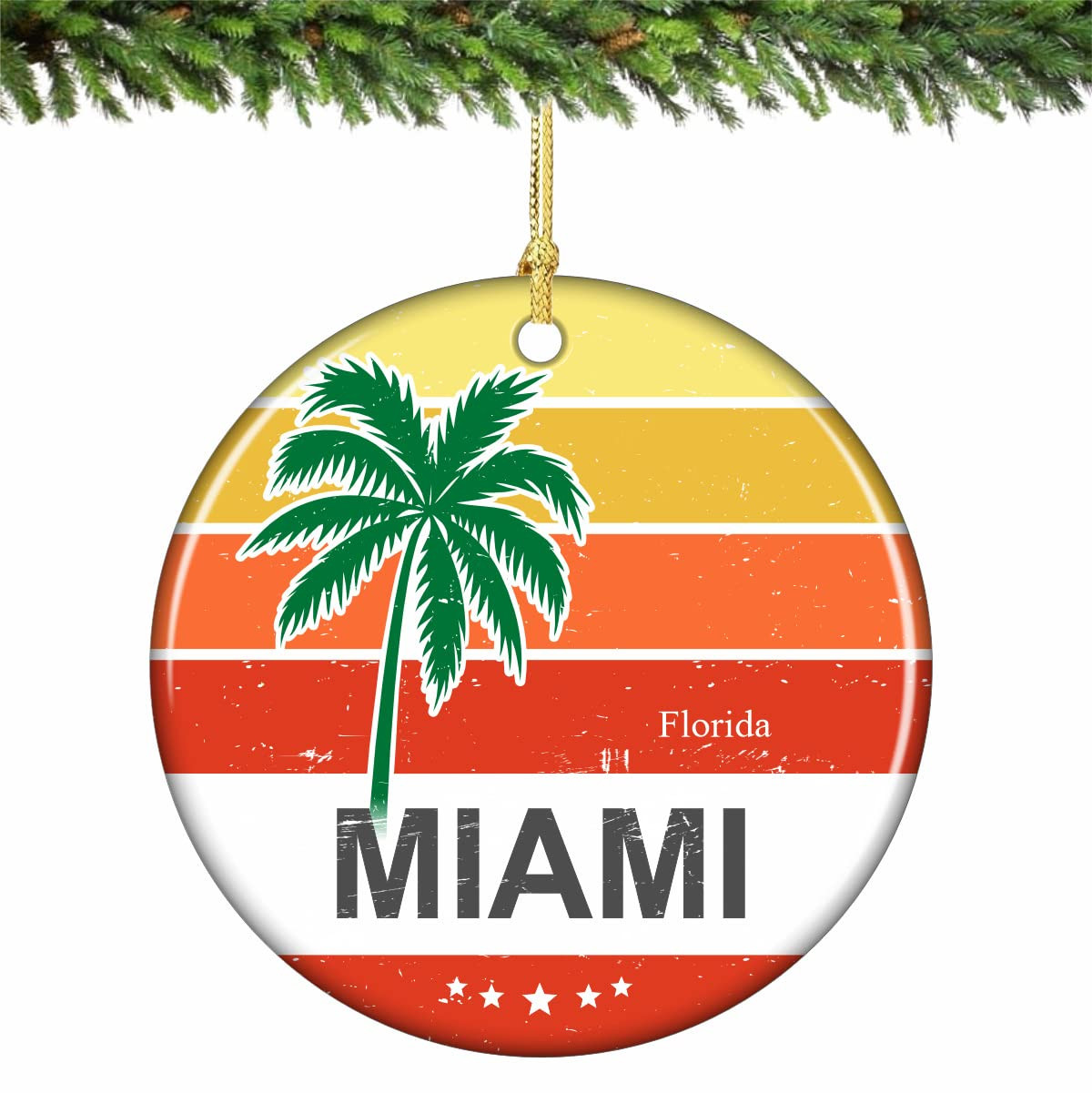 Miami Sunset Ornament Porcelain
