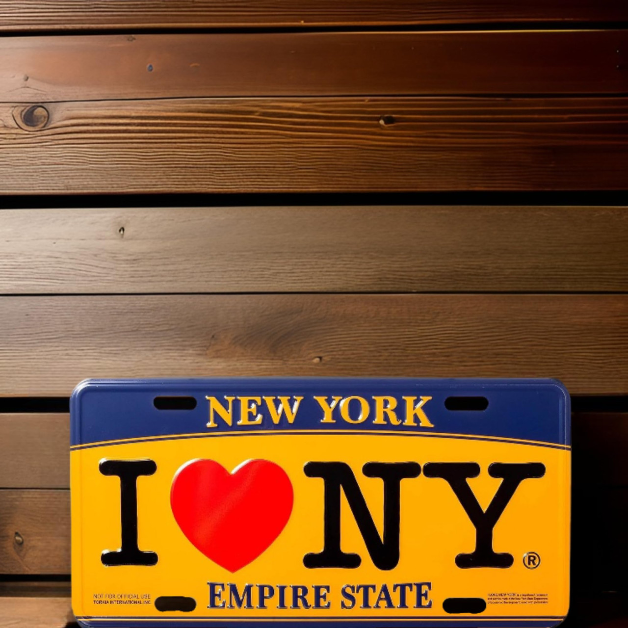 I Love NY License Plate [Orange/Blue]