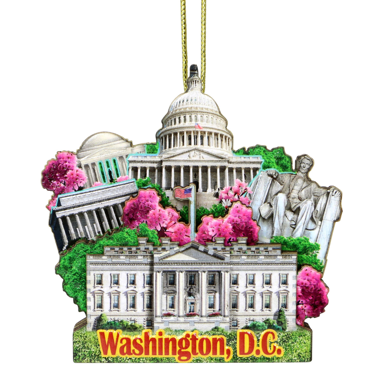 3D Washington DC Christmas Ornament