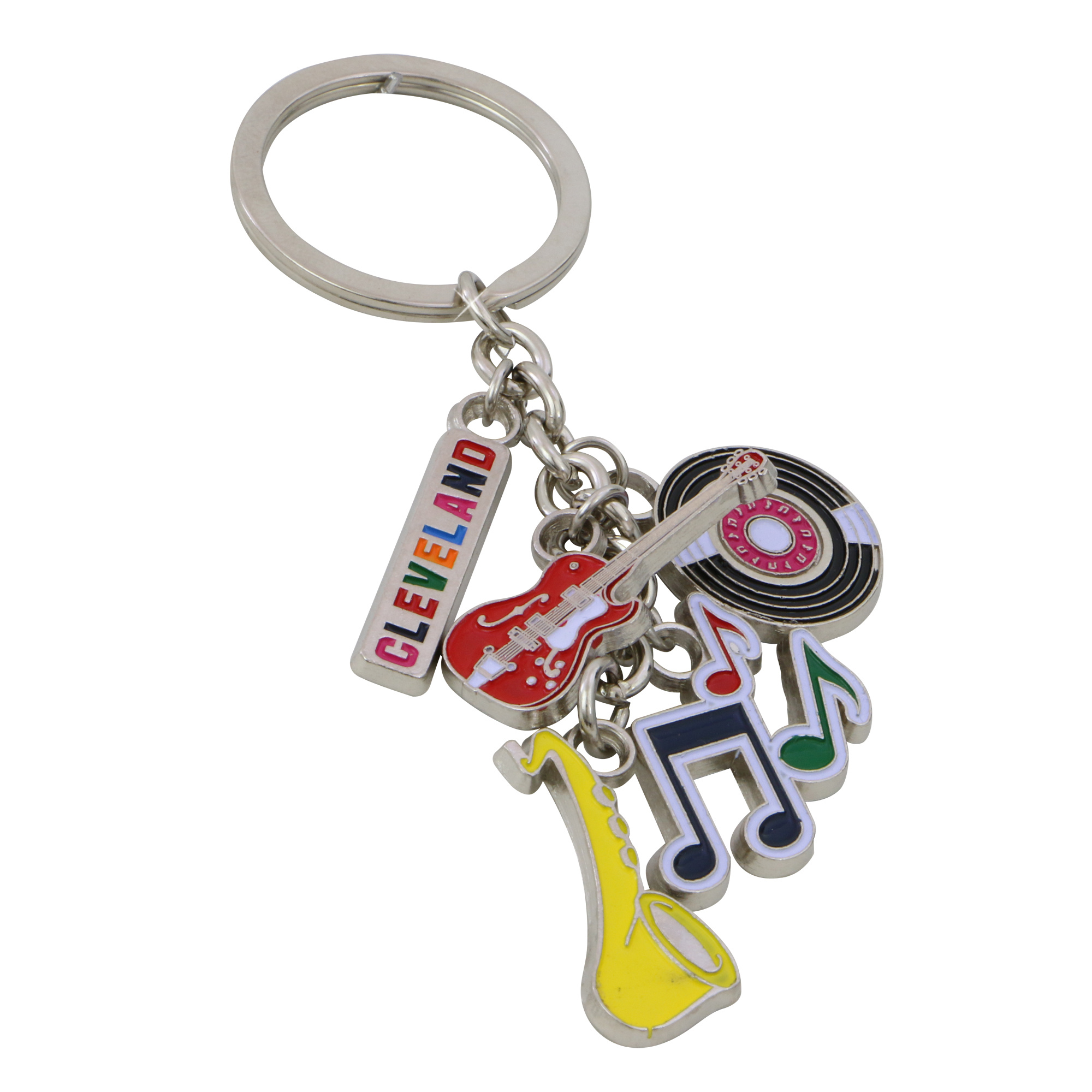 Metal Cleveland Ohio Key Chain 5 Charms