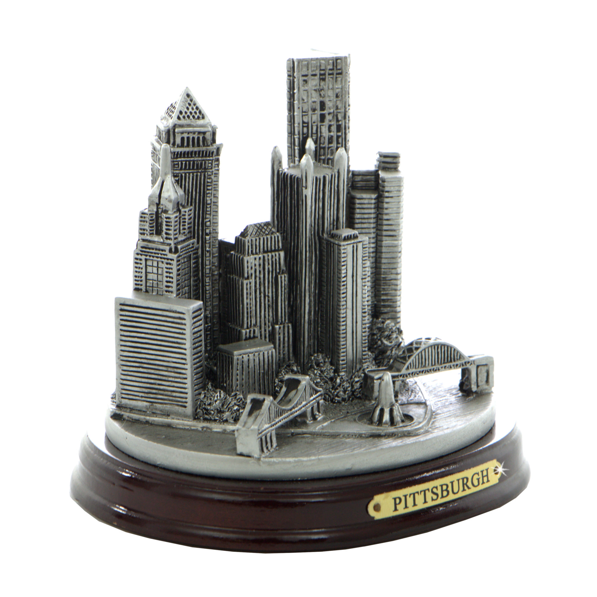 Silver Pittsburgh Skyline Model 3.5 Inches