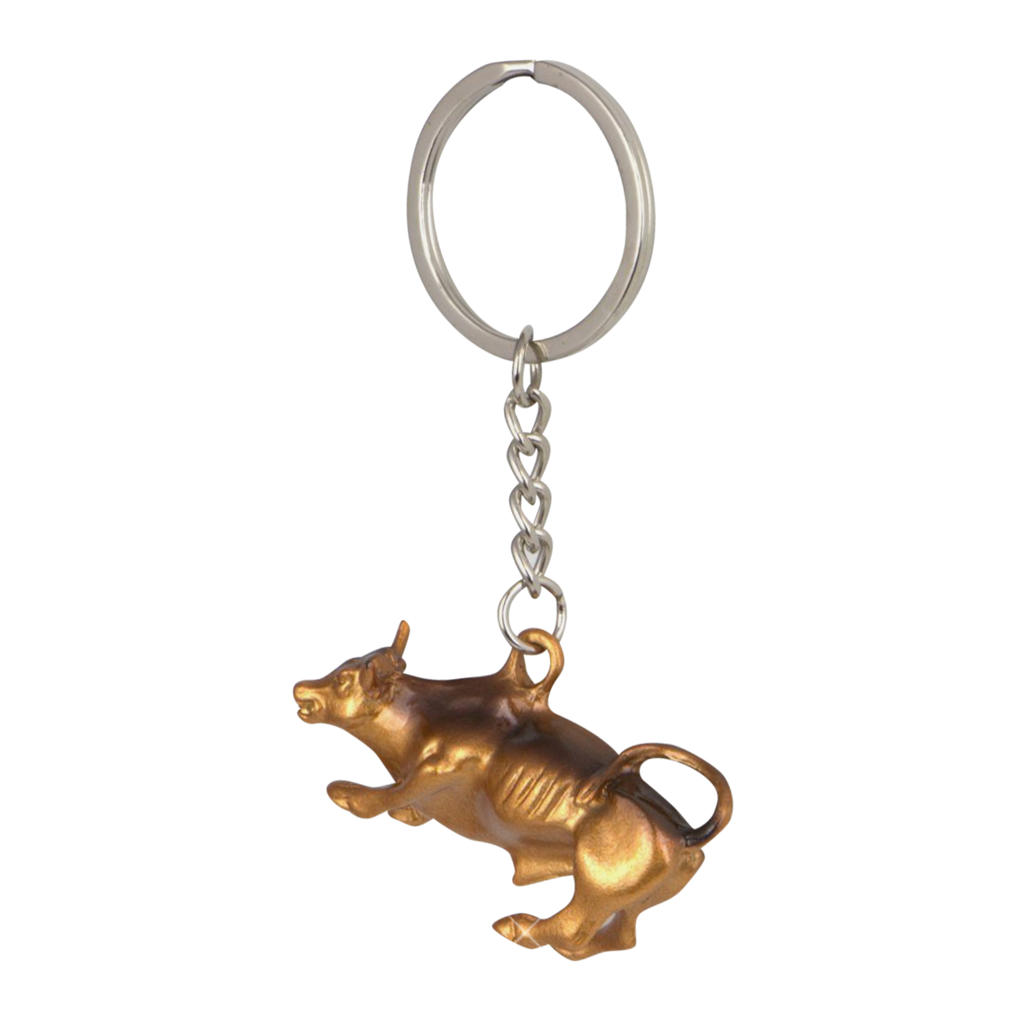 NYC Wall Street Bull Keychain Metal