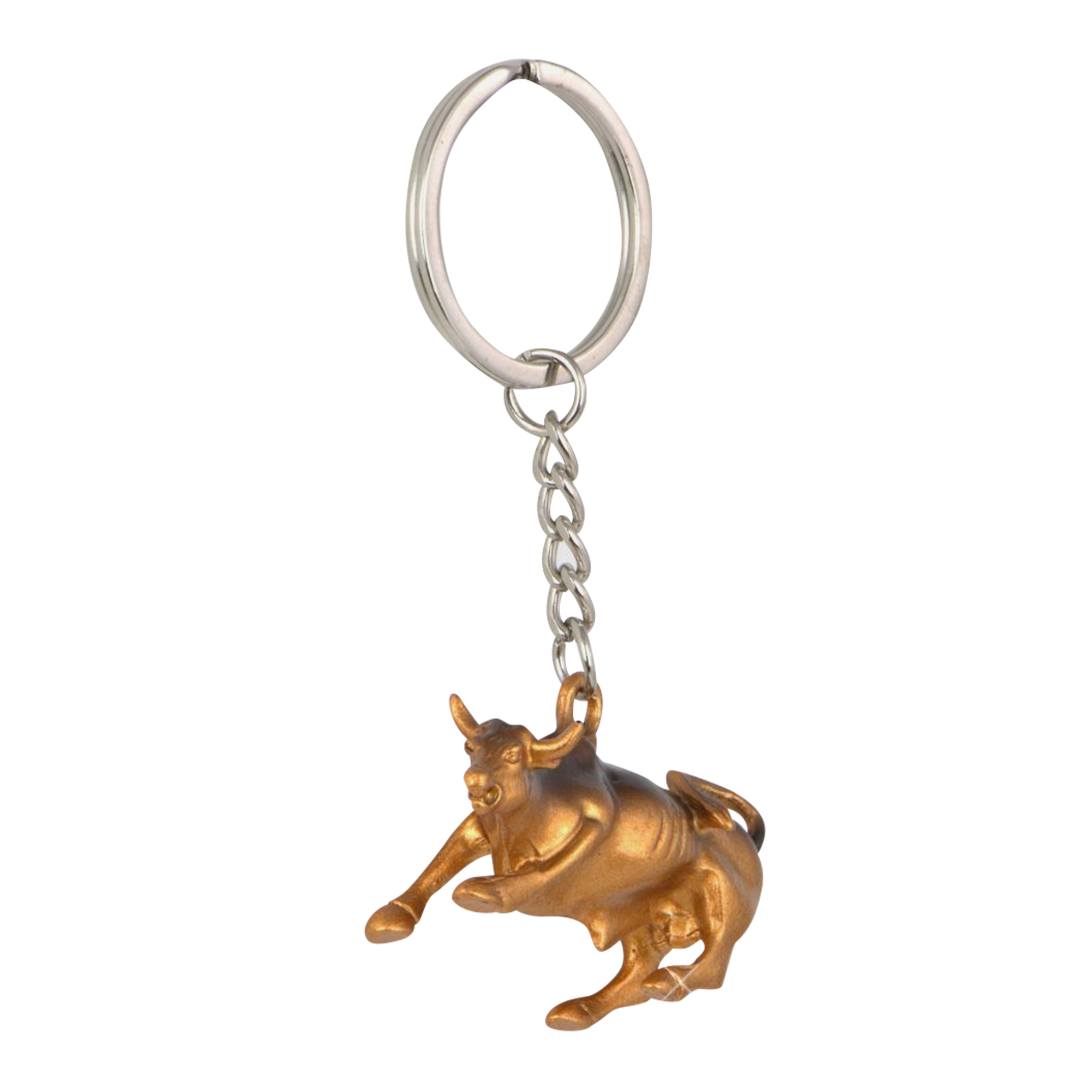 NYC Wall Street Bull Keychain Metal
