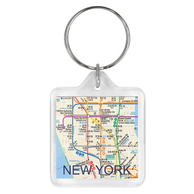 NYC MTA Subway Map Keychain Lucite