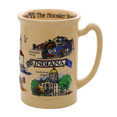 Indiana Tan Raised Coffee Mug 16 oz