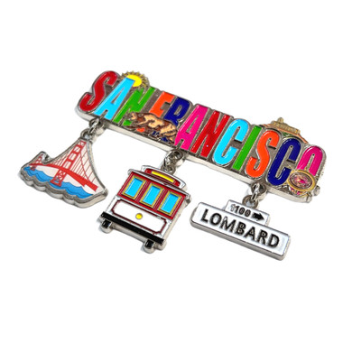 San Francisco Magnet with 3 Charms
