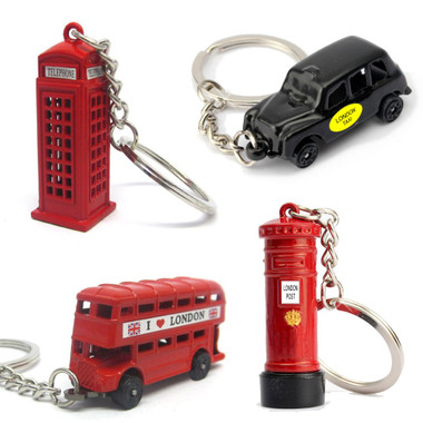 London Keyrings with Bus & Taxi (4 pc)
