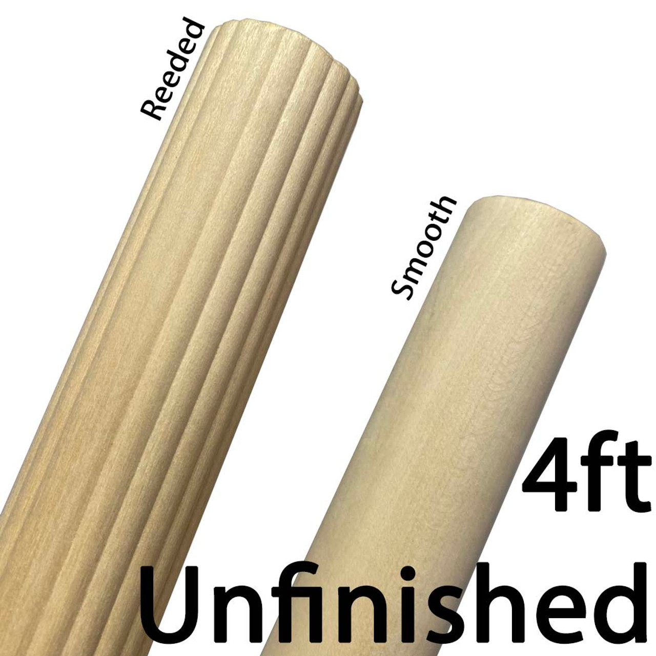 4ft Unfinished 2-1/4" Wooden Drapery Rod - Total Wood Store