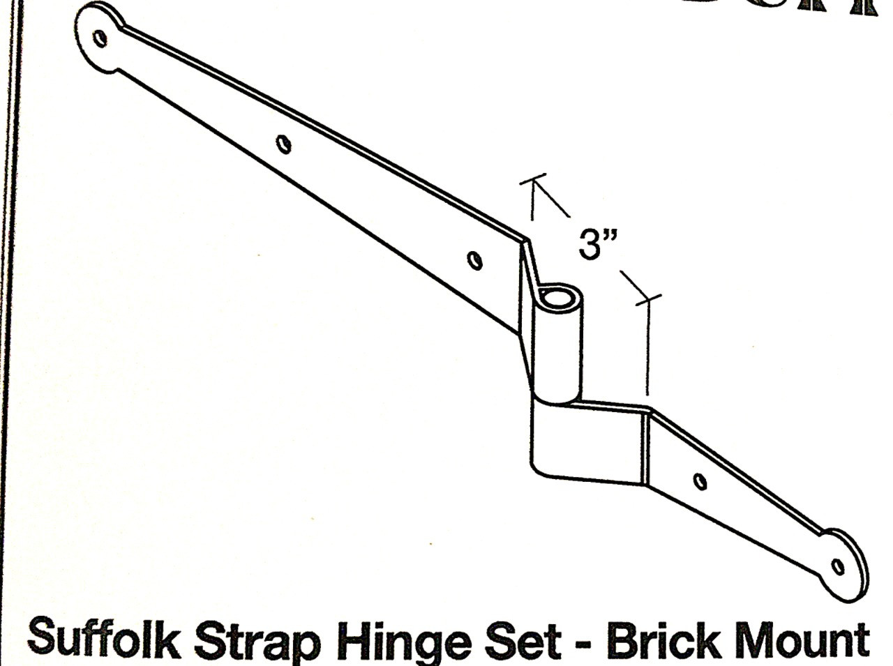Suffolk Strap Style Brick Mount Shutter Hinge Set - Total Wood Store