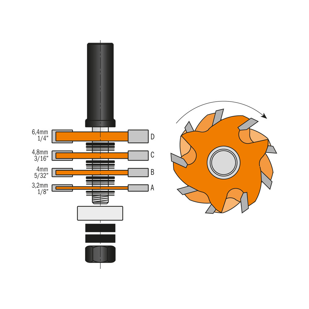 CMT 3-Wing Slot Cutter Set - Total Wood Store