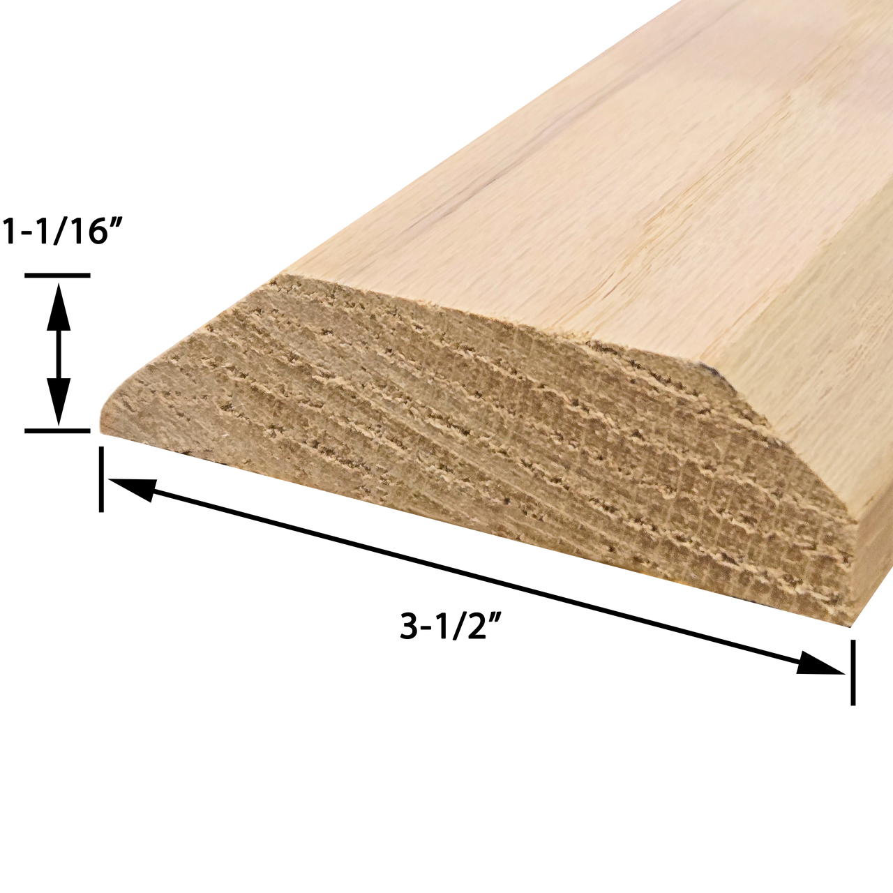 3.5" Flat High Profile Threshold in Solid Oak - Total Wood Store