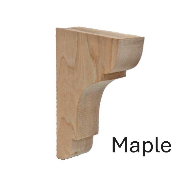 3"x5" Small Shelf Hardwood Bracket in Poplar and Maple