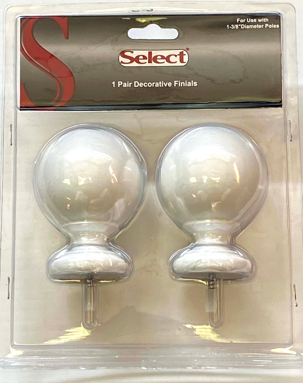 White Wooden Ball Finial, pair - Total Wood Store