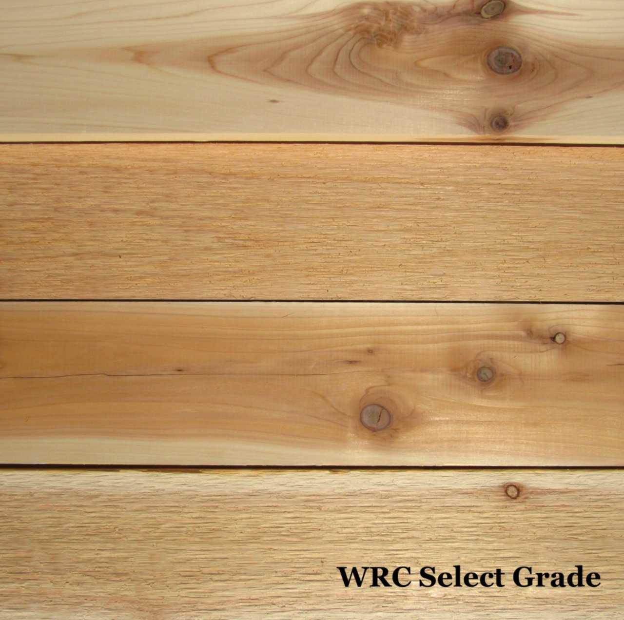 WR Cedar boards, Select Grade, S1S2E, 1" thick - Total Wood Store