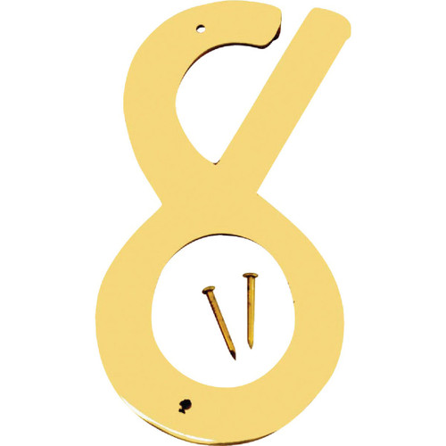 4 inch Polished Solid Brass House Numbers - Total Wood Store