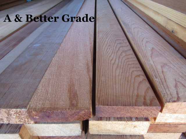 WR Cedar boards, Select Grade, S1S2E, 1" thick - Total Wood Store