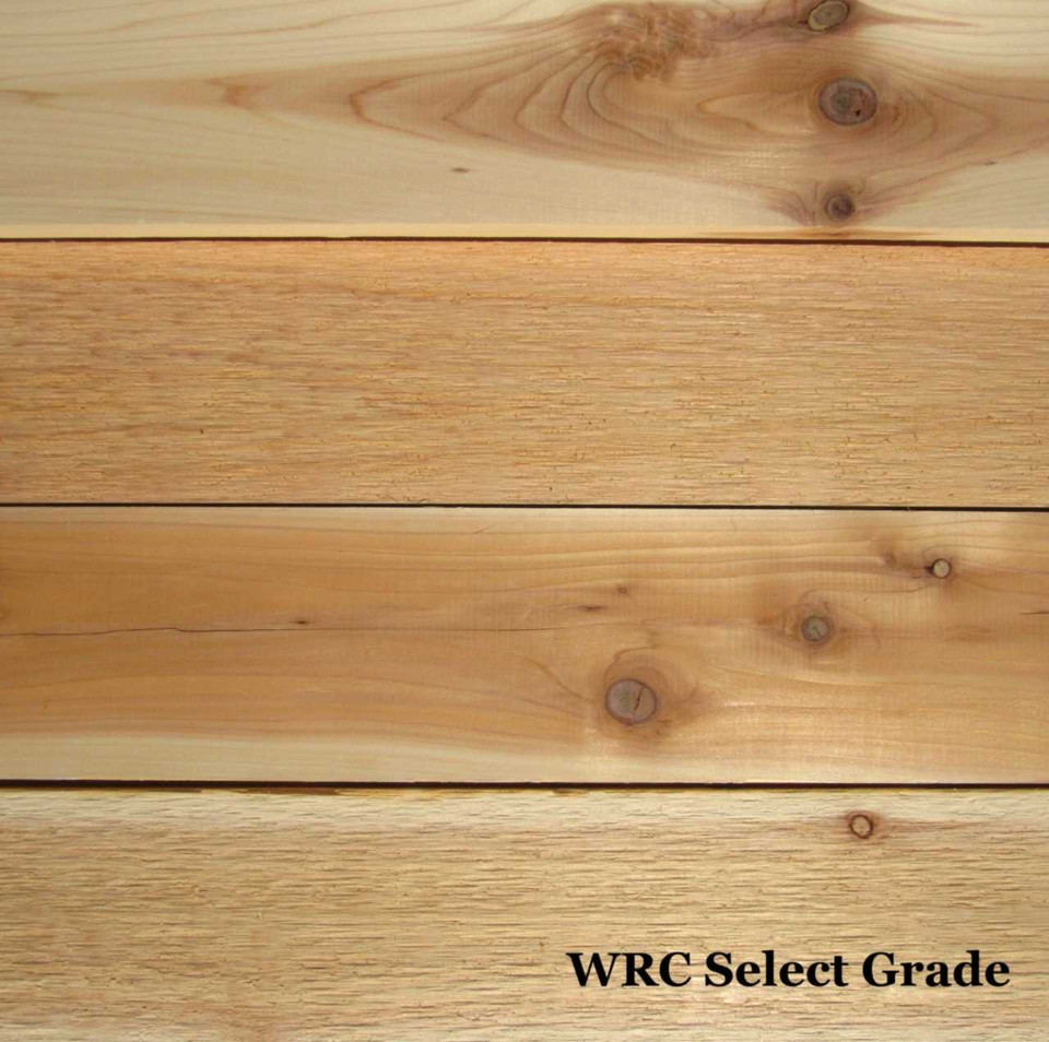WR Cedar boards, Select Grade, S1S2E, 1" thick - Total Wood Store