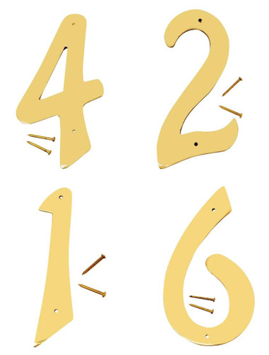 4 inch Polished Solid Brass House Numbers - Total Wood Store