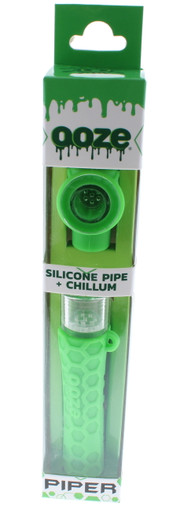 Ooze Piper Silicone Pipe + Chillum Green - Silicone Bong