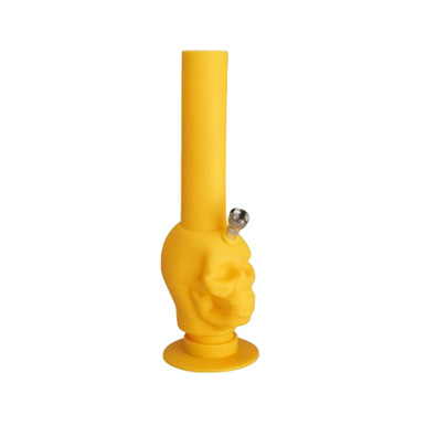 Roll-up-bowl foldable water pipe Colorful Silicone bong Skull Yellow ...