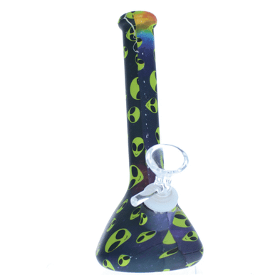 8" Silicone Beaker Bong Alien Design - Silicone Bong