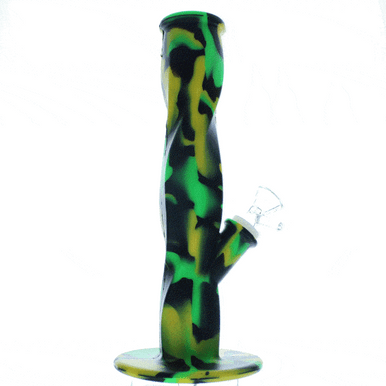 11" Straight Neck Silicone Bong Heavy Duty - Army Green, Black ...