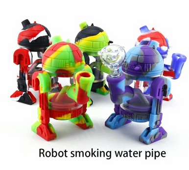 Robot Design Silicone Water Pipe - Silicone Bong