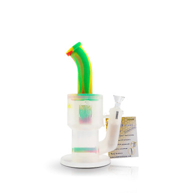 9" Waxmaid Crystor S Mini: Rasta - Transparent Silicone Bong with ...