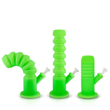 11.5" Waxmaid Springer: Portable Silicone Bong - Glow Green - Silicone Bong