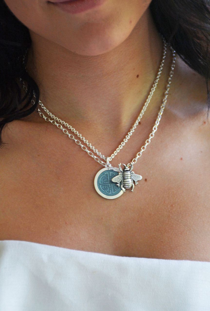 Small Bee Pendant Sterling Silver - www.colbydavisofboston.com