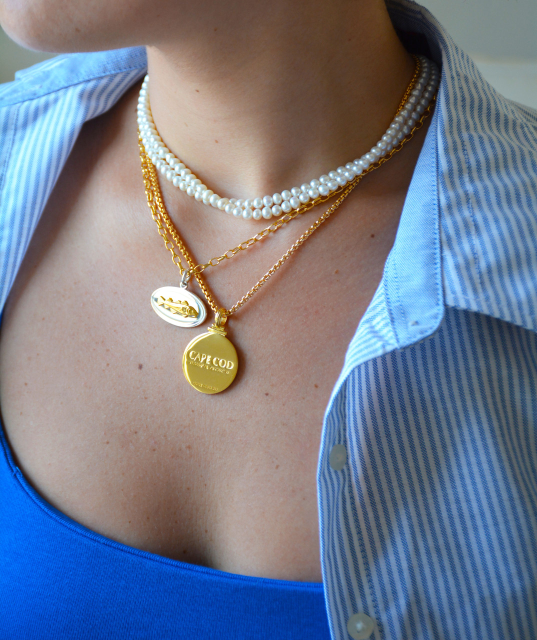 Golden Cod Pendant - Sterling Silver & Gold Vermeil - www ...