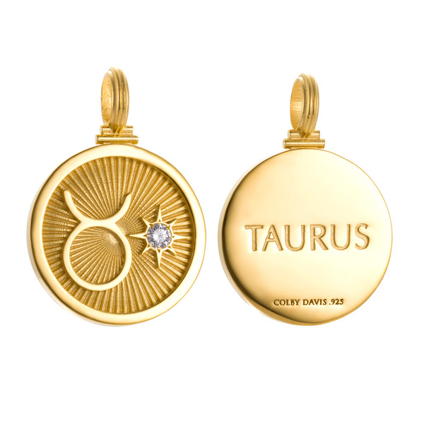 Colby Davis Pendant: Taurus Zodiac – Gold Vermeil - www ...