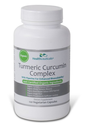 Organic Turmeric Curcumin Complex with piperine by Healthceuticals.