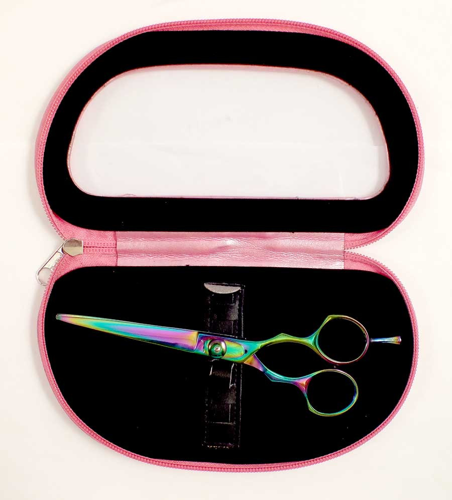 6 Inch Professional Razor Edge Hairdressing Shears - Rainbow Finish